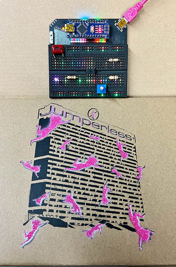 a Jumperless (solderless) breadboard